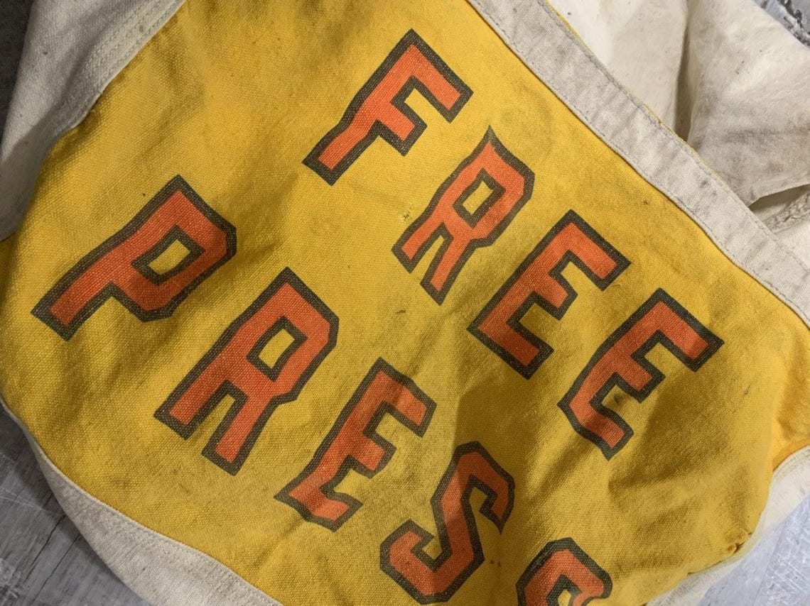 Vintage Free Press Newspaper Delivery Bag - Etsy