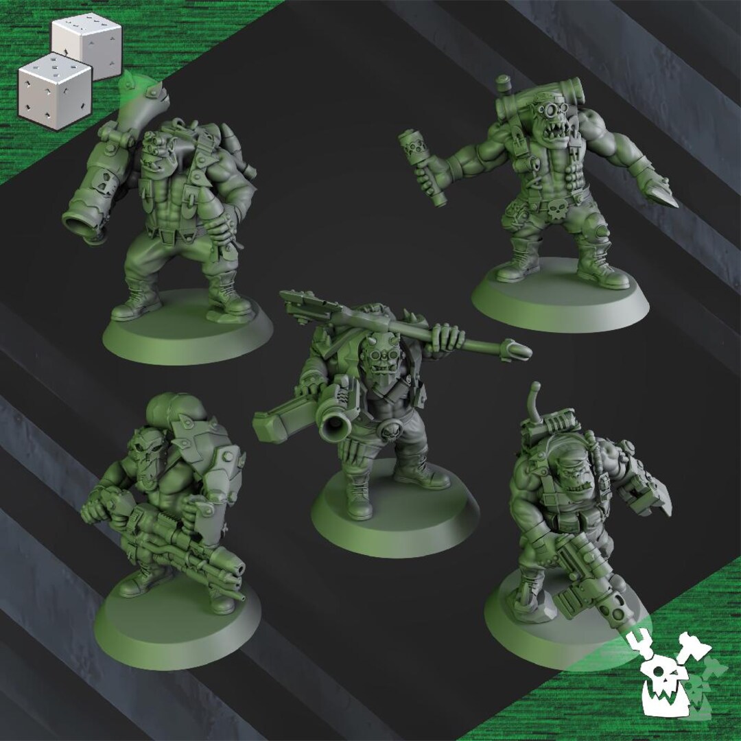 Blak Orks Mob Squad Orks Tabletop Miniature Wargaming Grim-dark Sci-fi ...