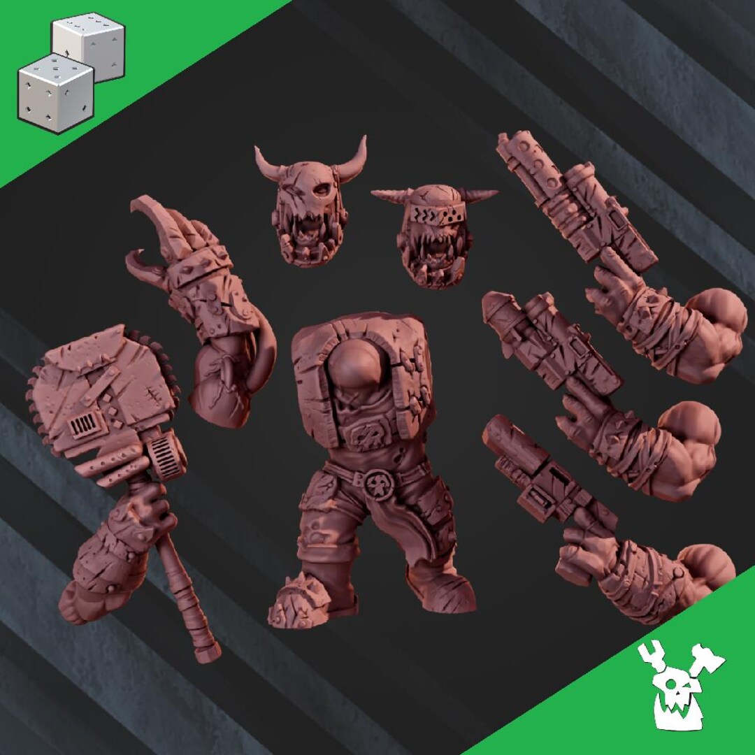 Ork Leader Boss Orks Tabletop Miniature Wargaming Grim-dark Sci-fi ...