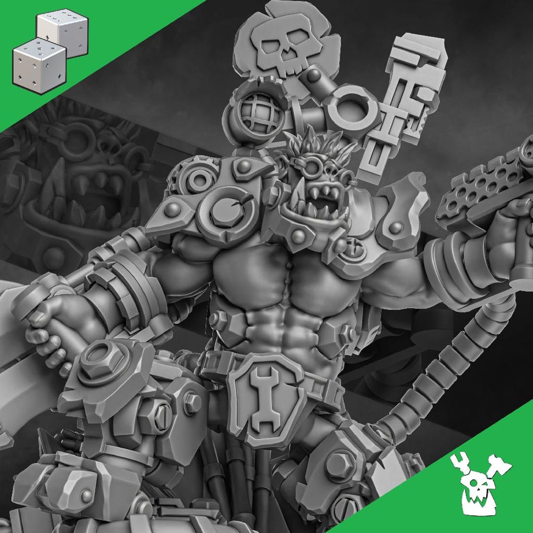 Nikk Da Tech Orks Tabletop Miniature Wargaming Grim-dark Sci-fi Fantasy ...