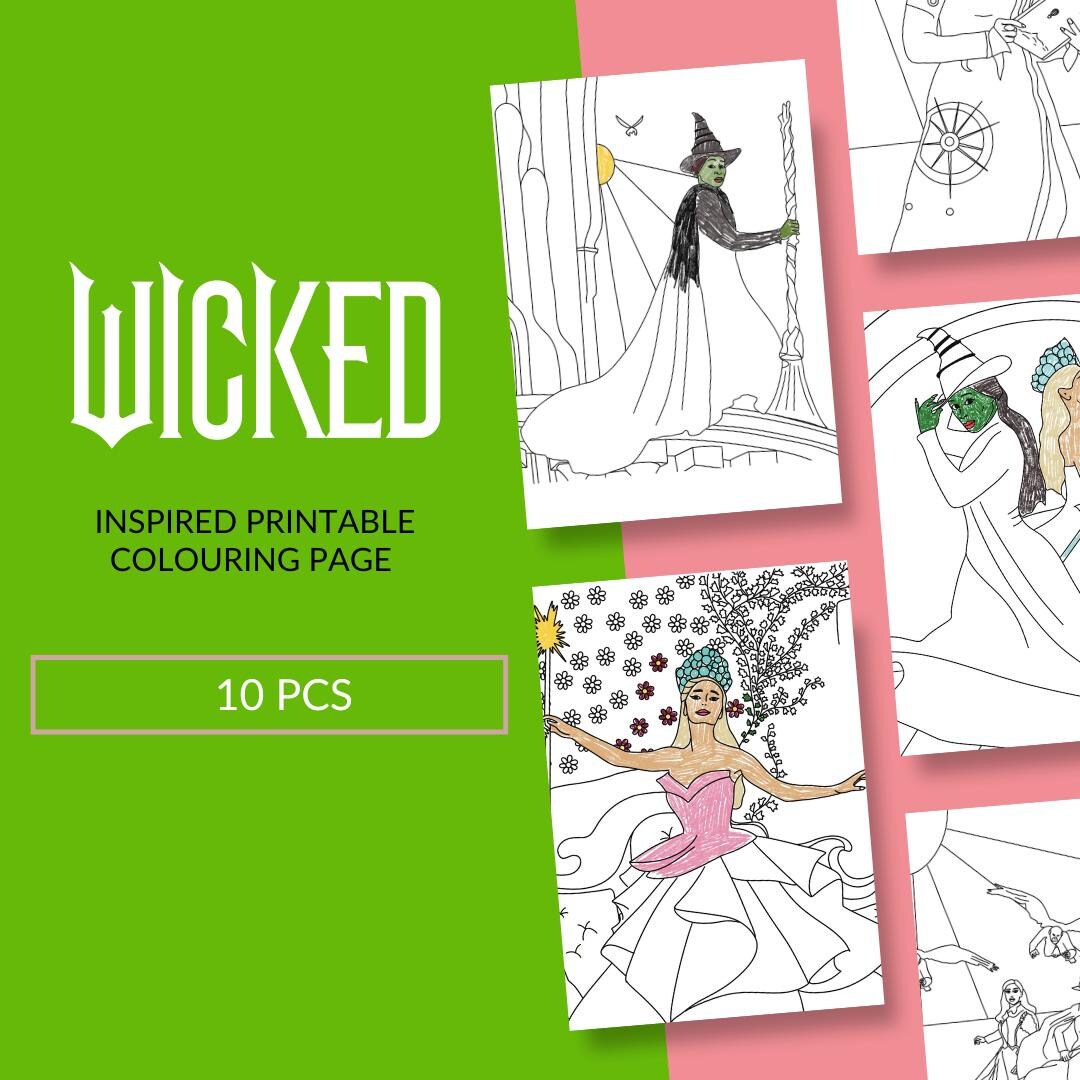 Wicked Coloring Pages: Kids Birthday Party Activity (printable PDF) - Etsy