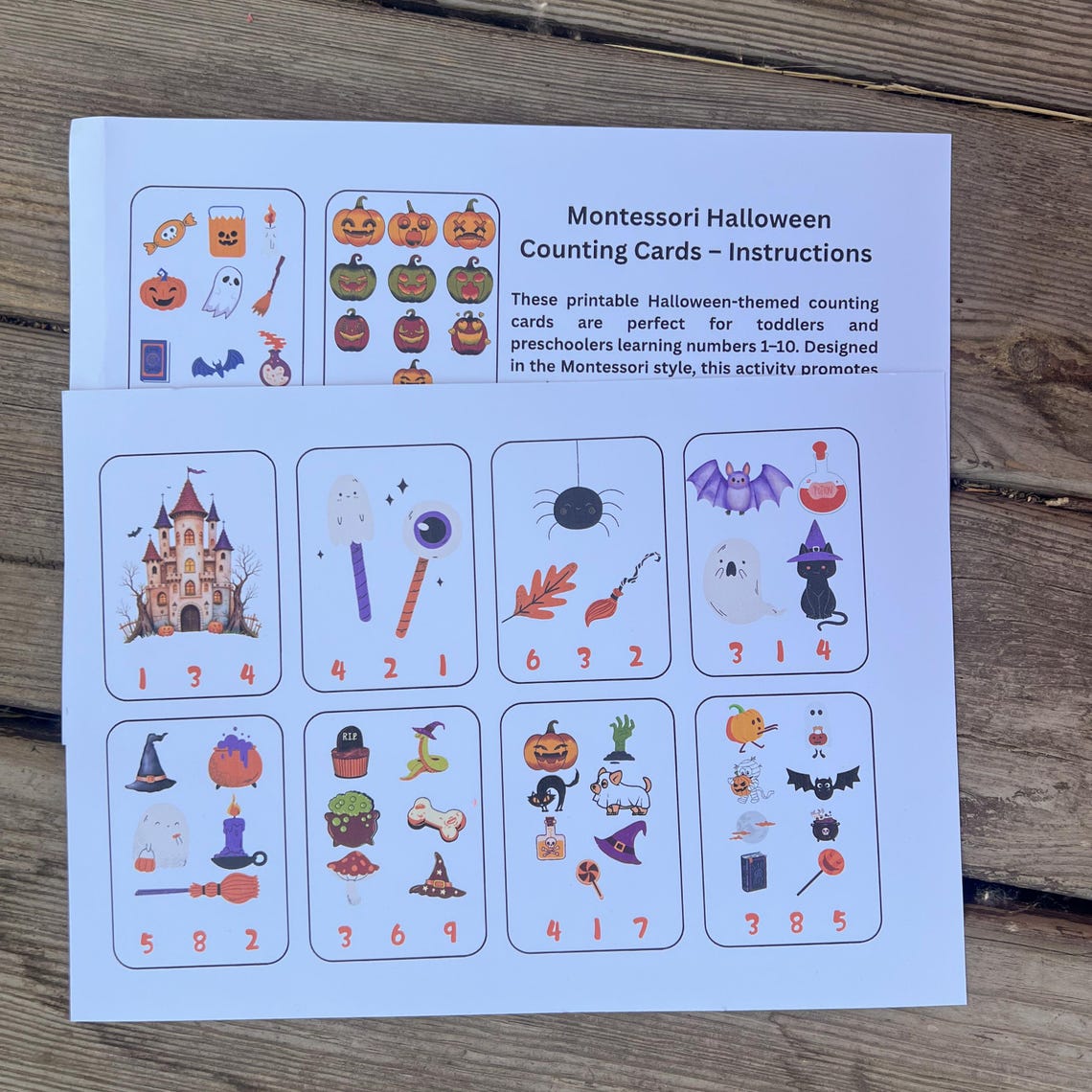 Montessori Halloween Counting Cards Printable | Preschool Printable ...