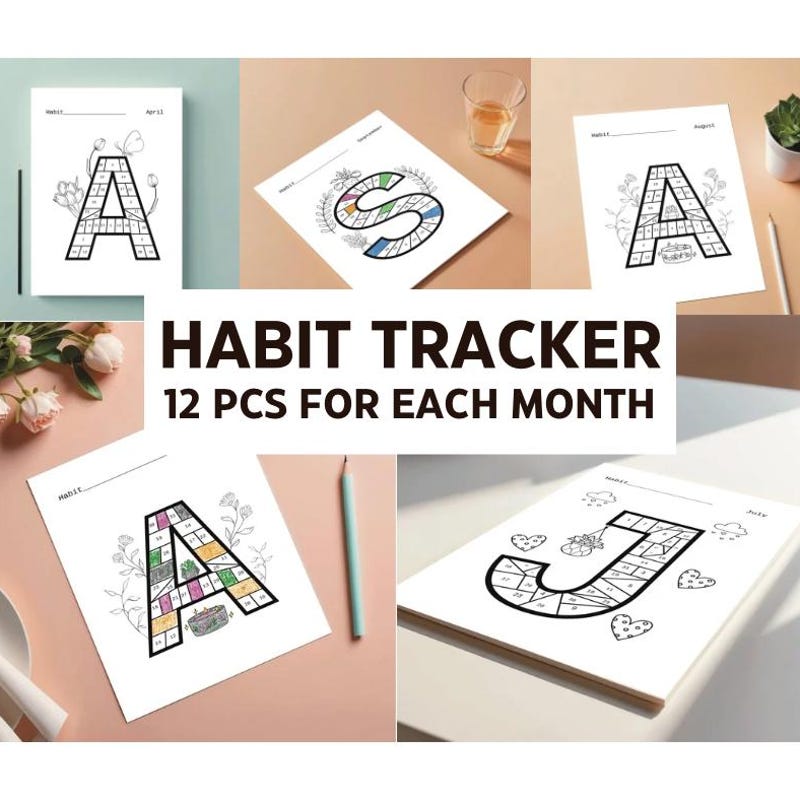 Habit Tracker Coloring - Etsy