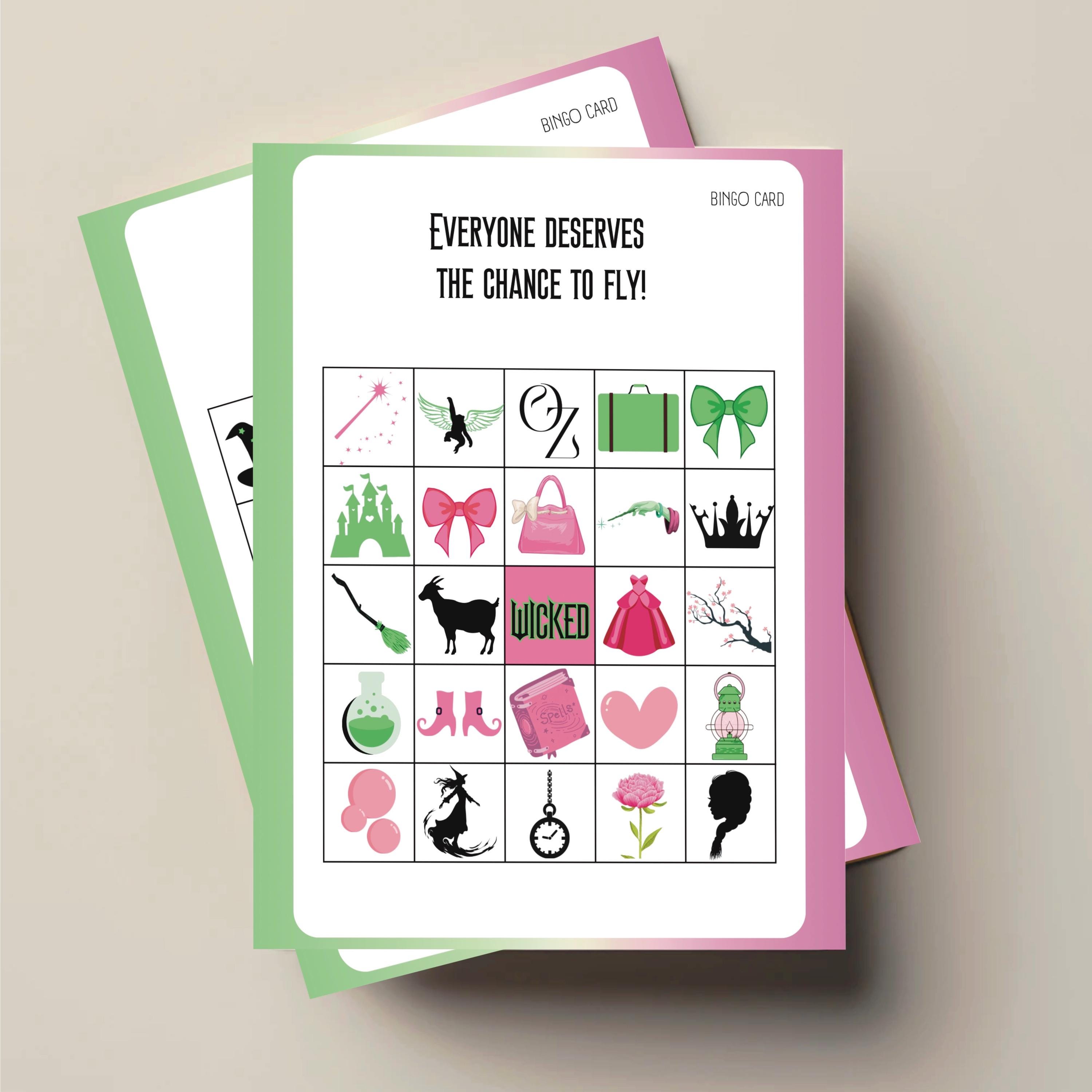 Wicked Bingo for Kids Printable Game • Wizard of Oz Birthday Party ...