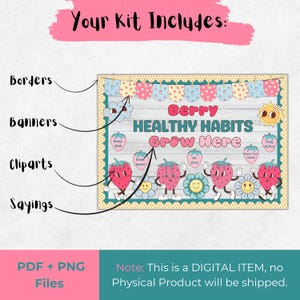 Health Bulletin Board Kit, School Nurse Office Bulletin Board, Healthy ...