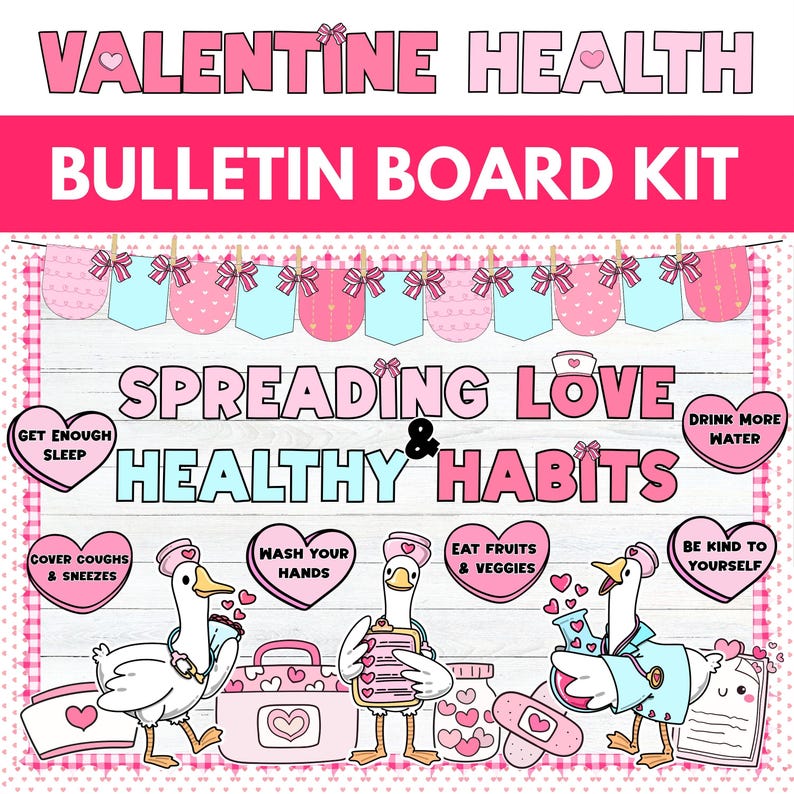 Valentines Day Bulletin Board, School Nurse Office, February Bulletin ...