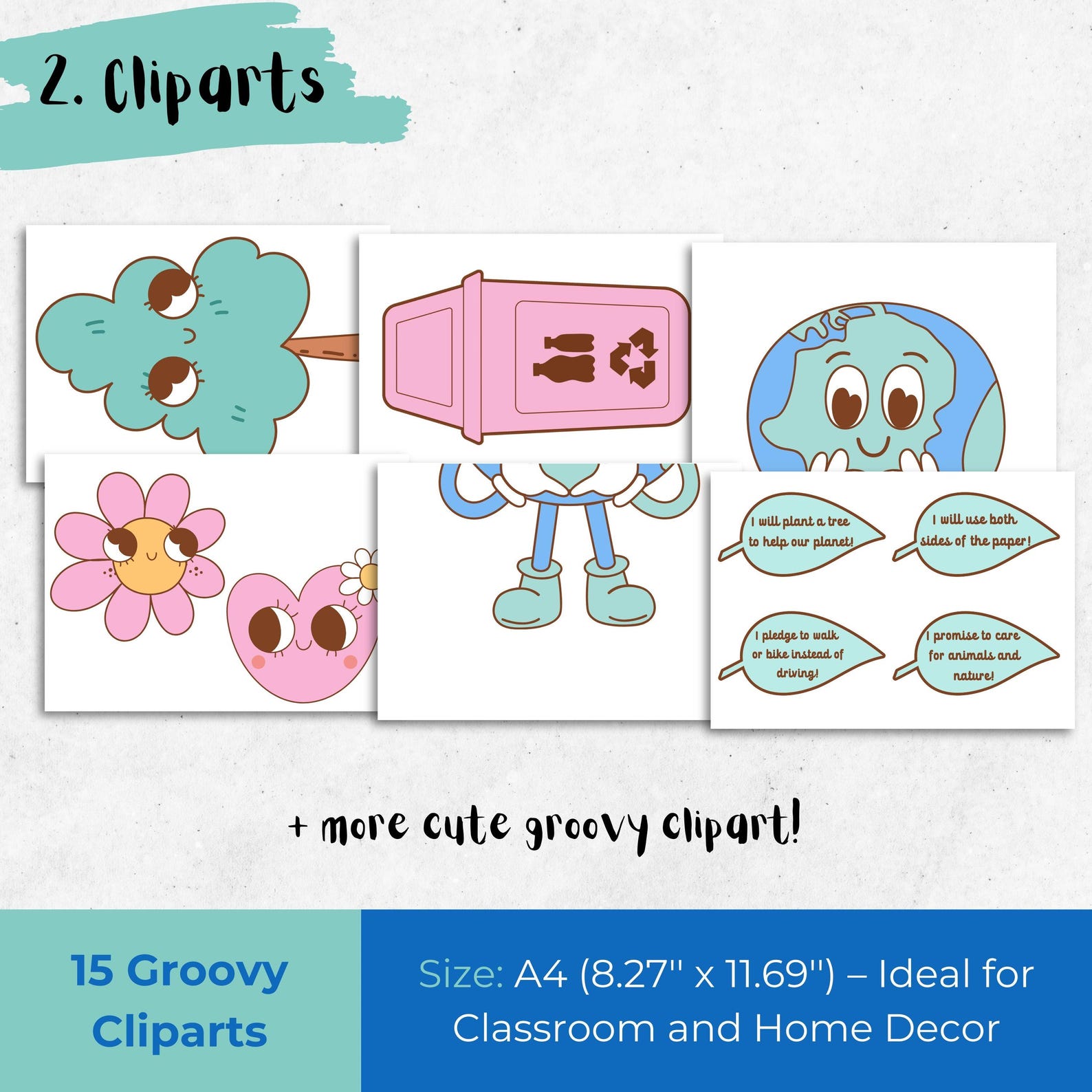 Earth Day Bulletin Board Kit, Spring Classroom Decor, Groovy April ...