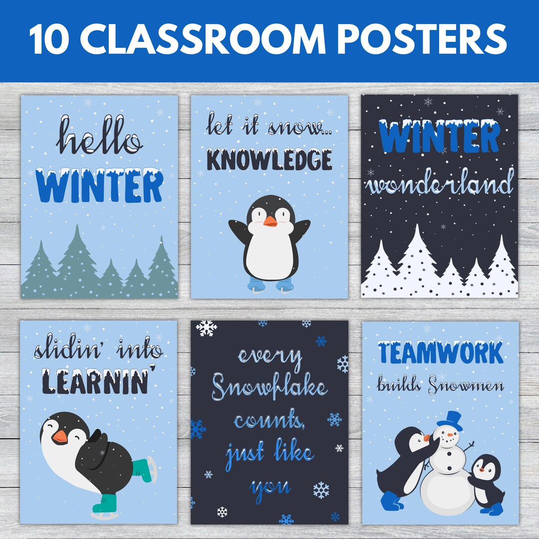 Classrom Posters Winter Collection Groovy Winter Inspirational Posters ...
