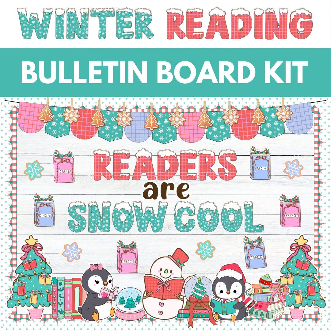 Winter Reading Bulletin Board, Library Decoration, January February ...