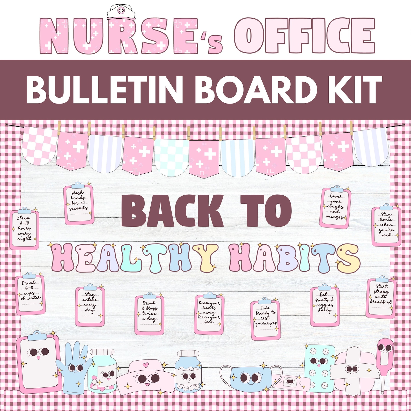 Nurse Office Bulletin Board Welcome Back to School Nurse Door Display ...