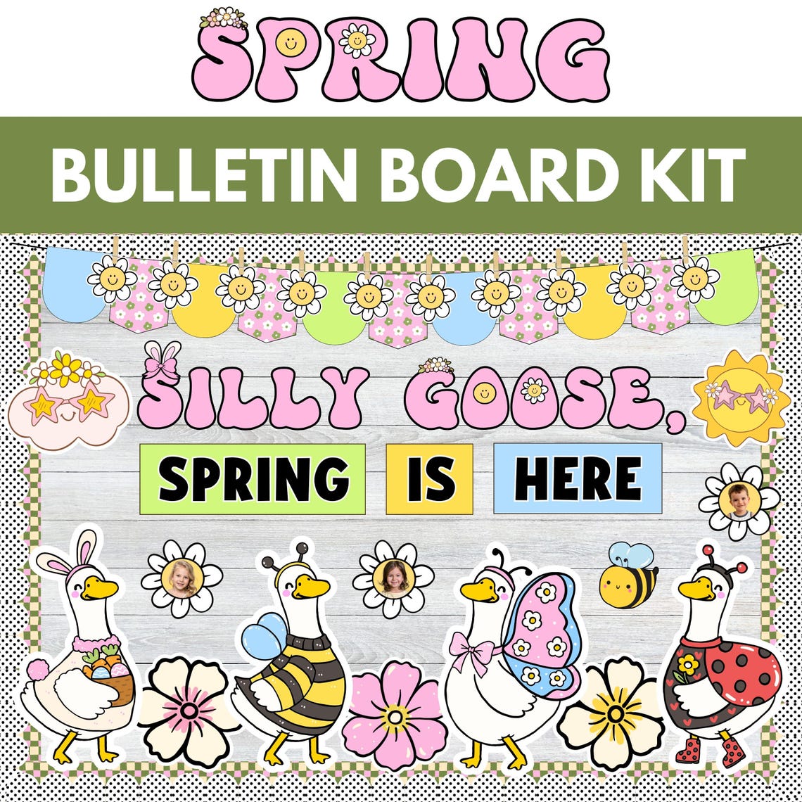 Spring Bulletin Board Kit, Silly Goose, March April Bulletin Board ...