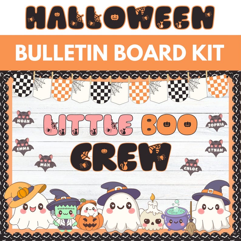 Halloween Bulletin Board Kit, October Bulletin Board, Editable ...