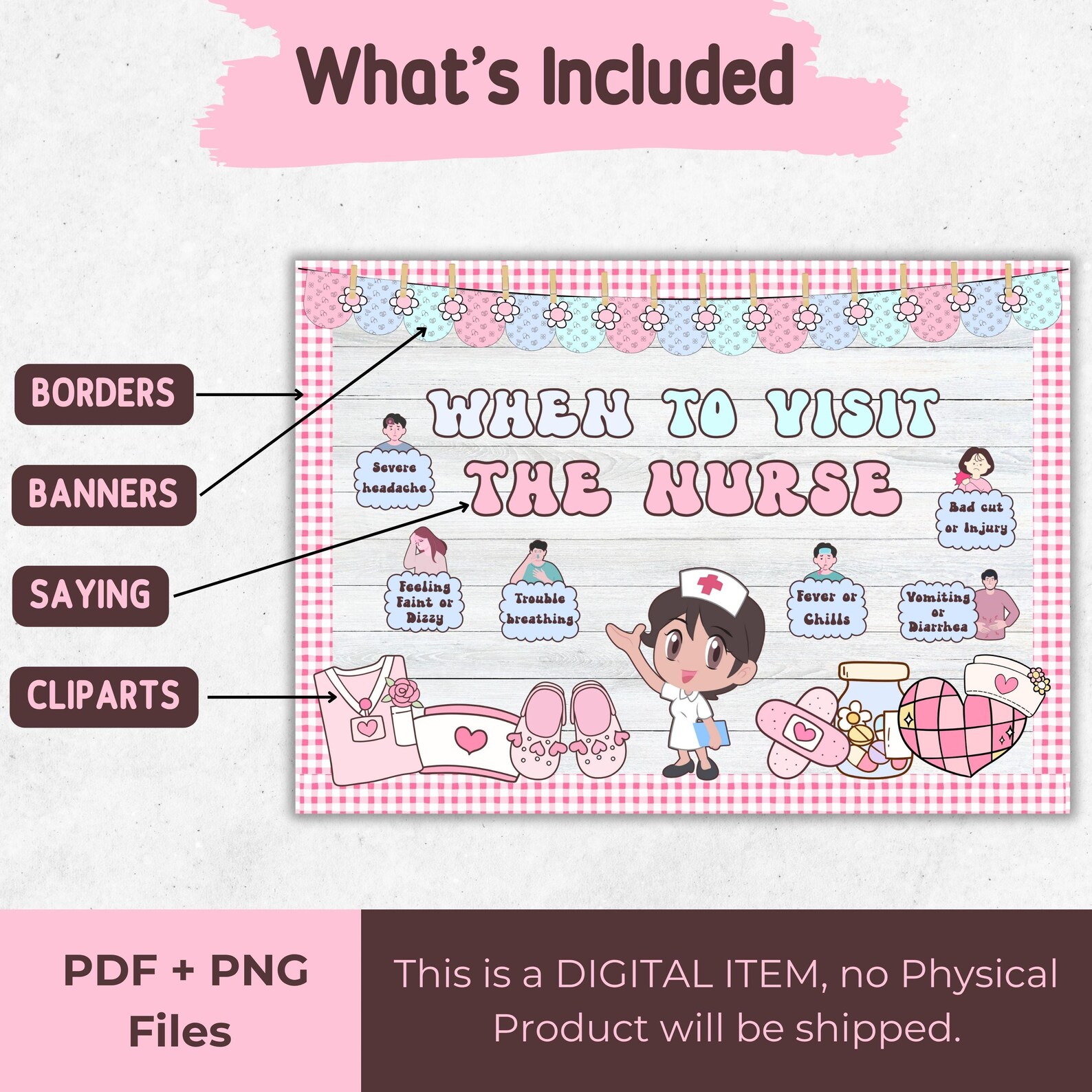 School Nurse Back to School Bulletin Board Nurse Office Decor When to ...