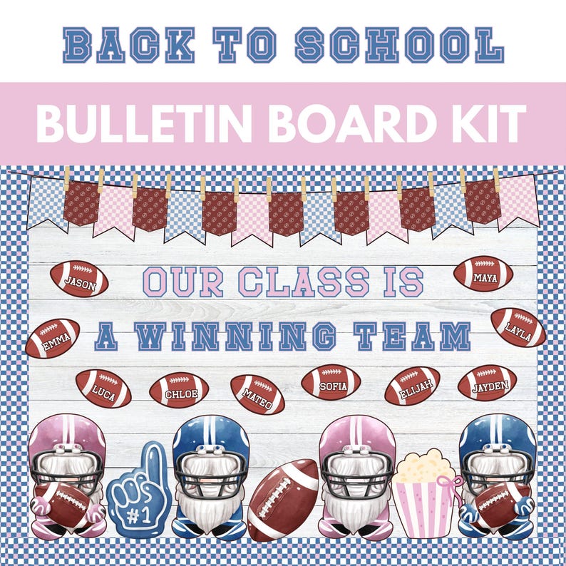 Back to School Bulletin Board Sports Themed Classroom Decor Editable ...