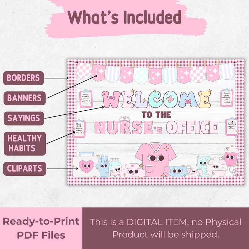 Nurse Office Bulletin Board Welcome Back to School Nurse Door Display ...