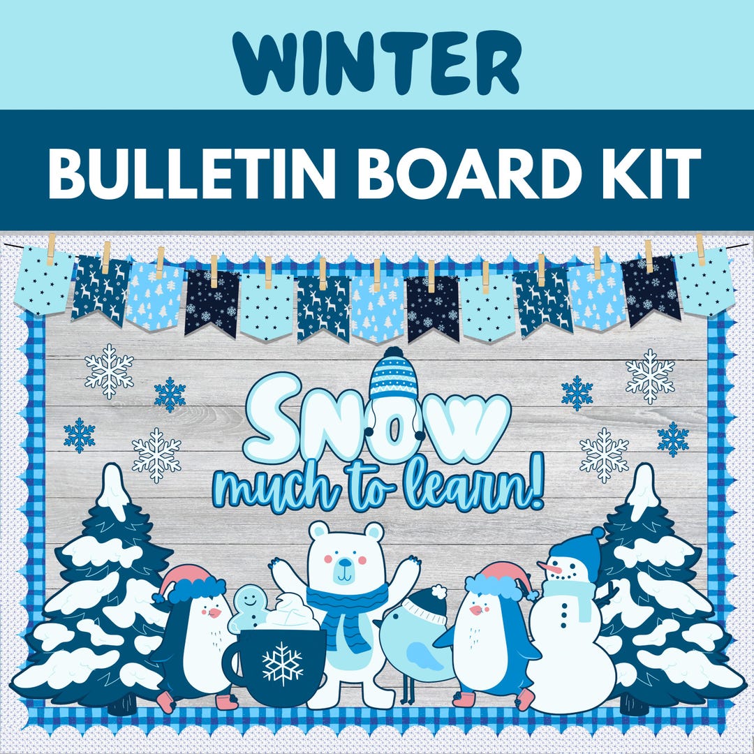 Winter Bulletin Board Kit | Snowflake & Snowman Classroom Decor ...