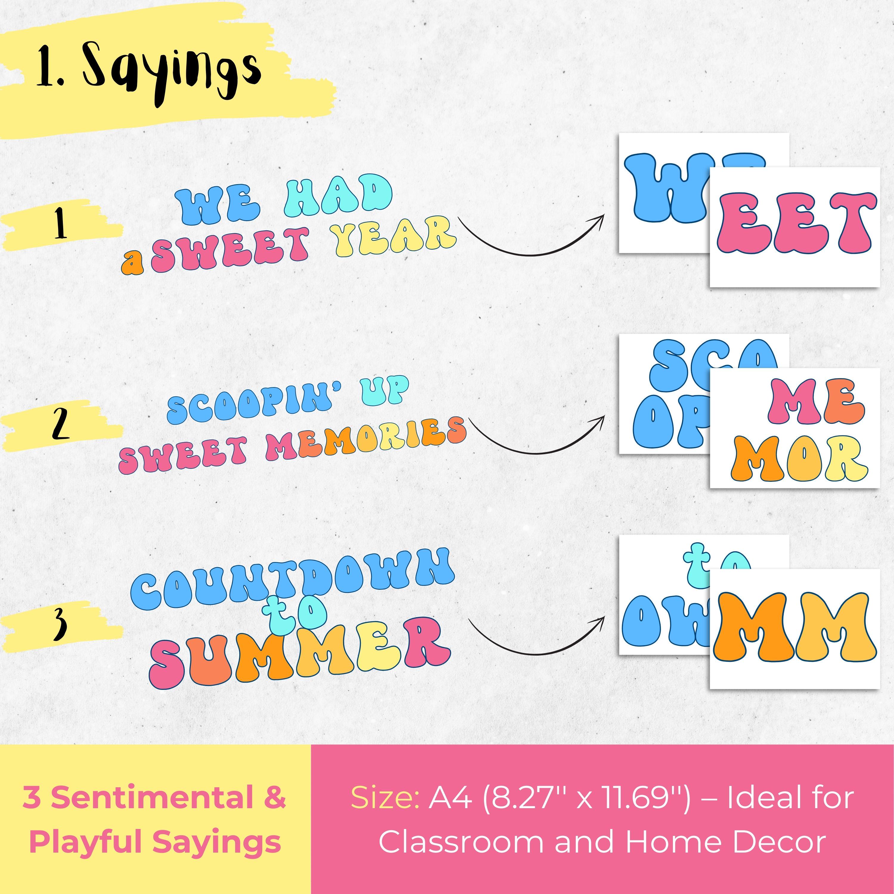 End of Year Bulletin Board, Summer Countdown Bulletin Board, Bright ...