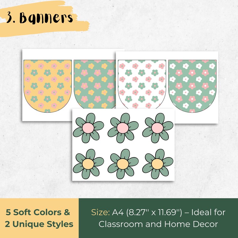 Spring Bulletin Board Kit, Groovy Retro Flower Classroom Door Decor ...