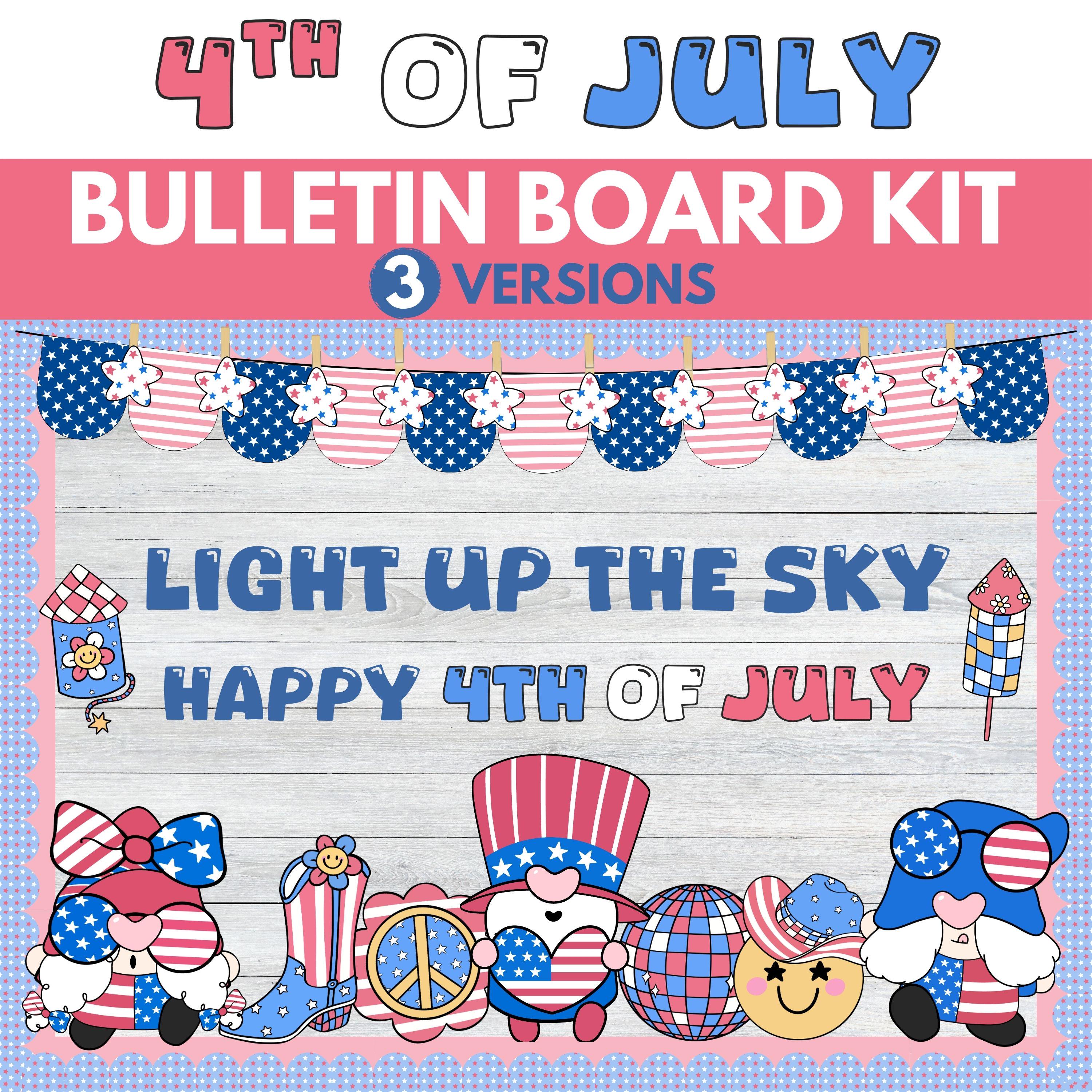 4th of July Bulletin Board Kit, Patriotic Classroom Decor (digital ...