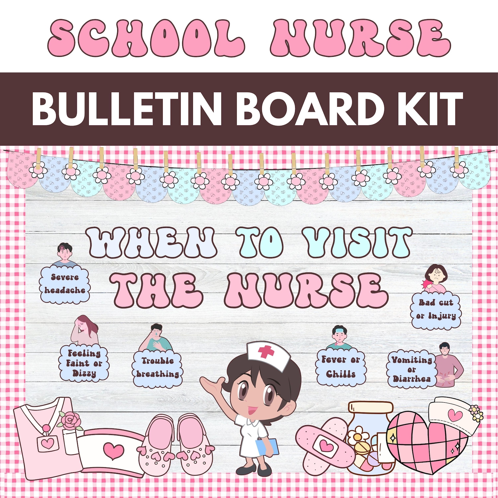 School Nurse Back to School Bulletin Board Nurse Office Decor When to ...