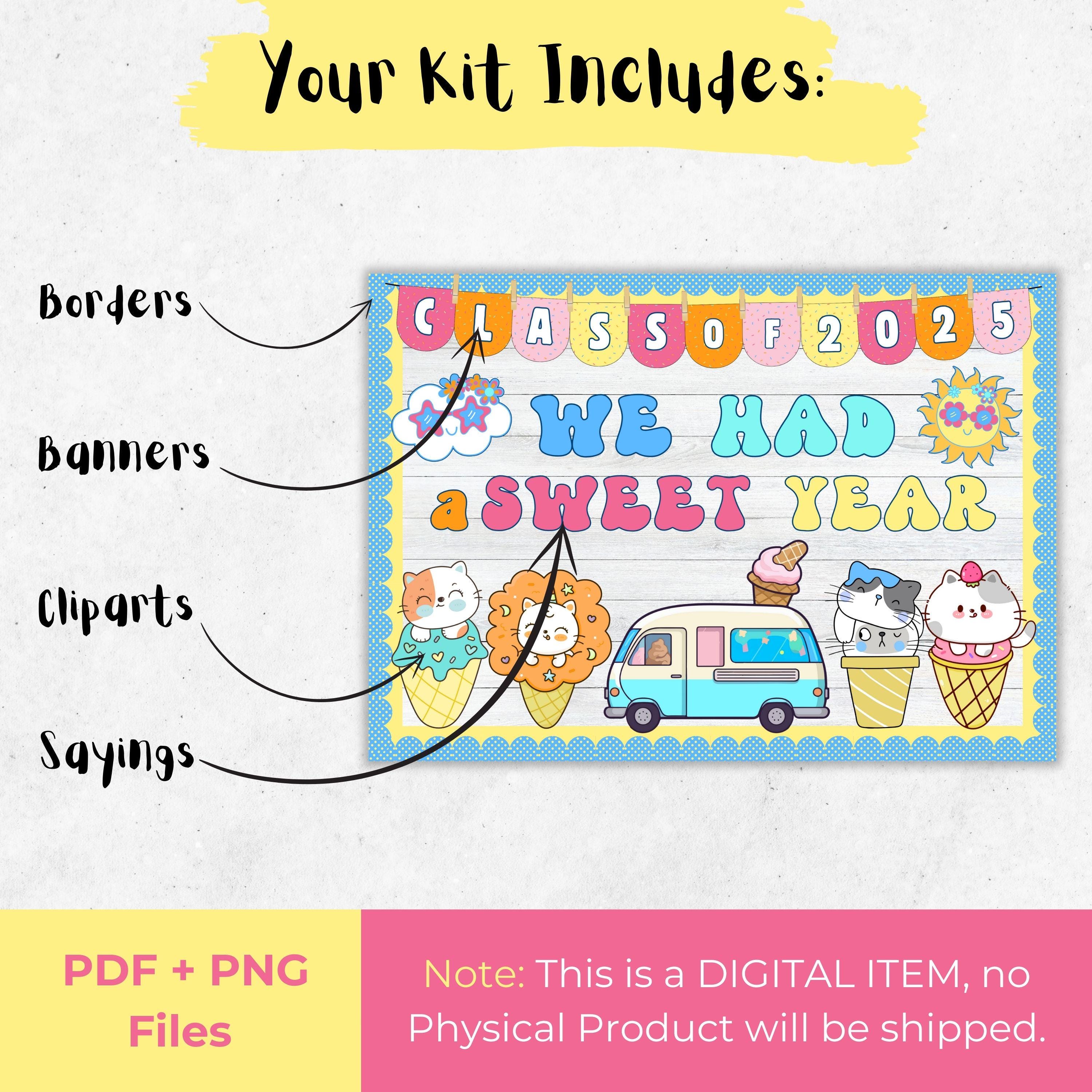 End of Year Bulletin Board, Summer Countdown Bulletin Board, Bright ...