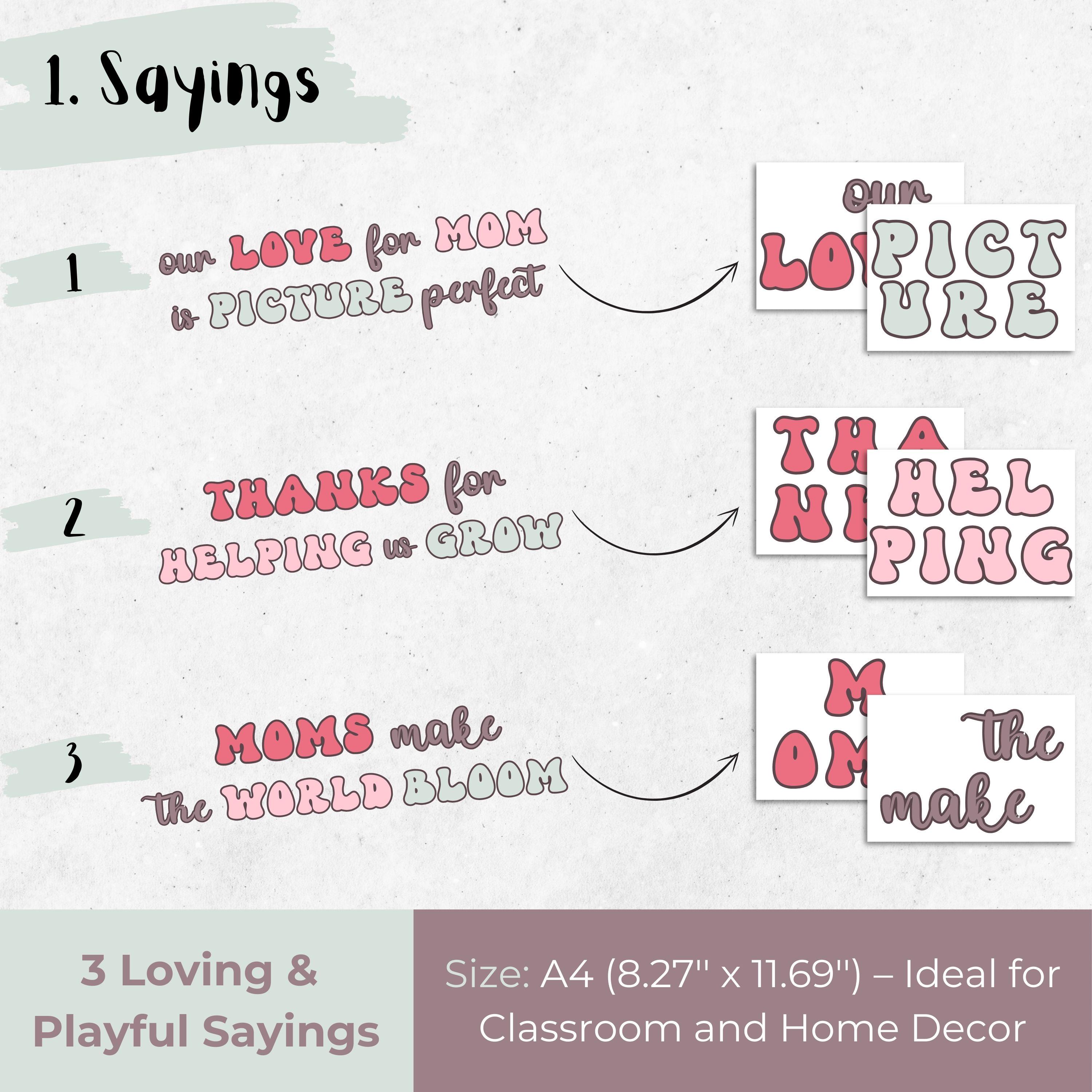 Mothers Day Bulletin Board Kit, Spring April May Bulletin Board, Groovy ...