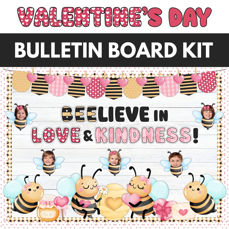 Valentines Bulletin Board, Bee Theme, February Bulletin Board, Love ...