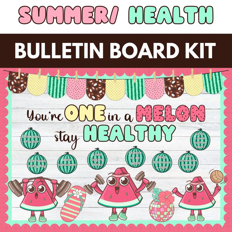 Summer Health Bulletin Board, School Nurse Bulletin Board, Groovy Retro ...