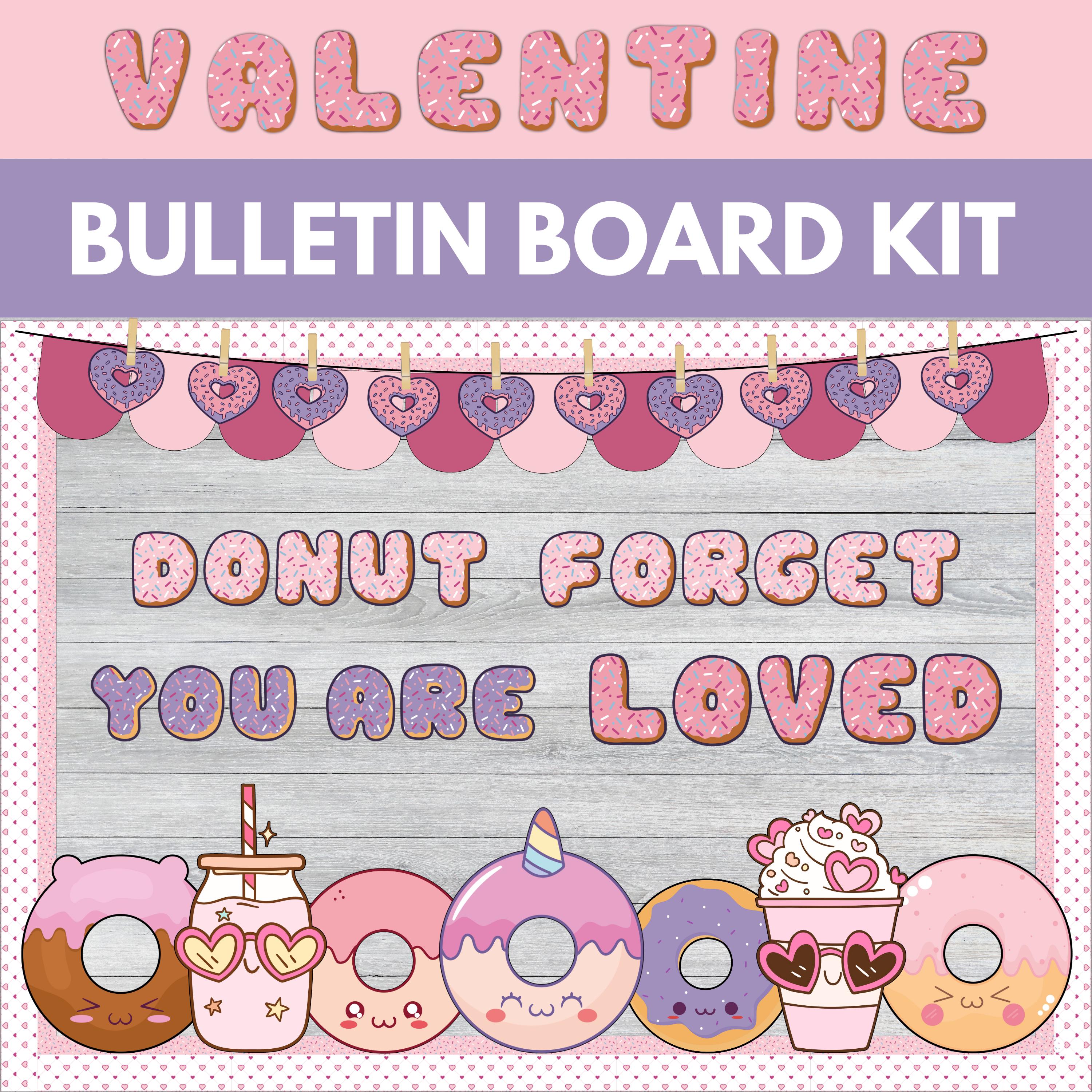 Valentine's Day Bulletin Board Kit, February Holiday Bulletin Board ...
