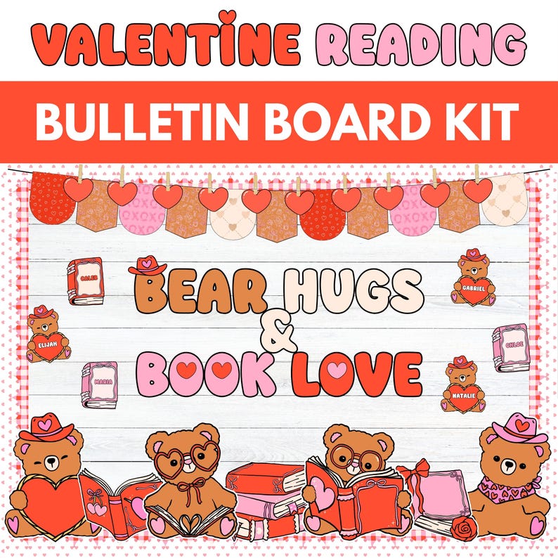 Library Valentines Bulletin Board, Teddy Bear, February Bulletin Board ...