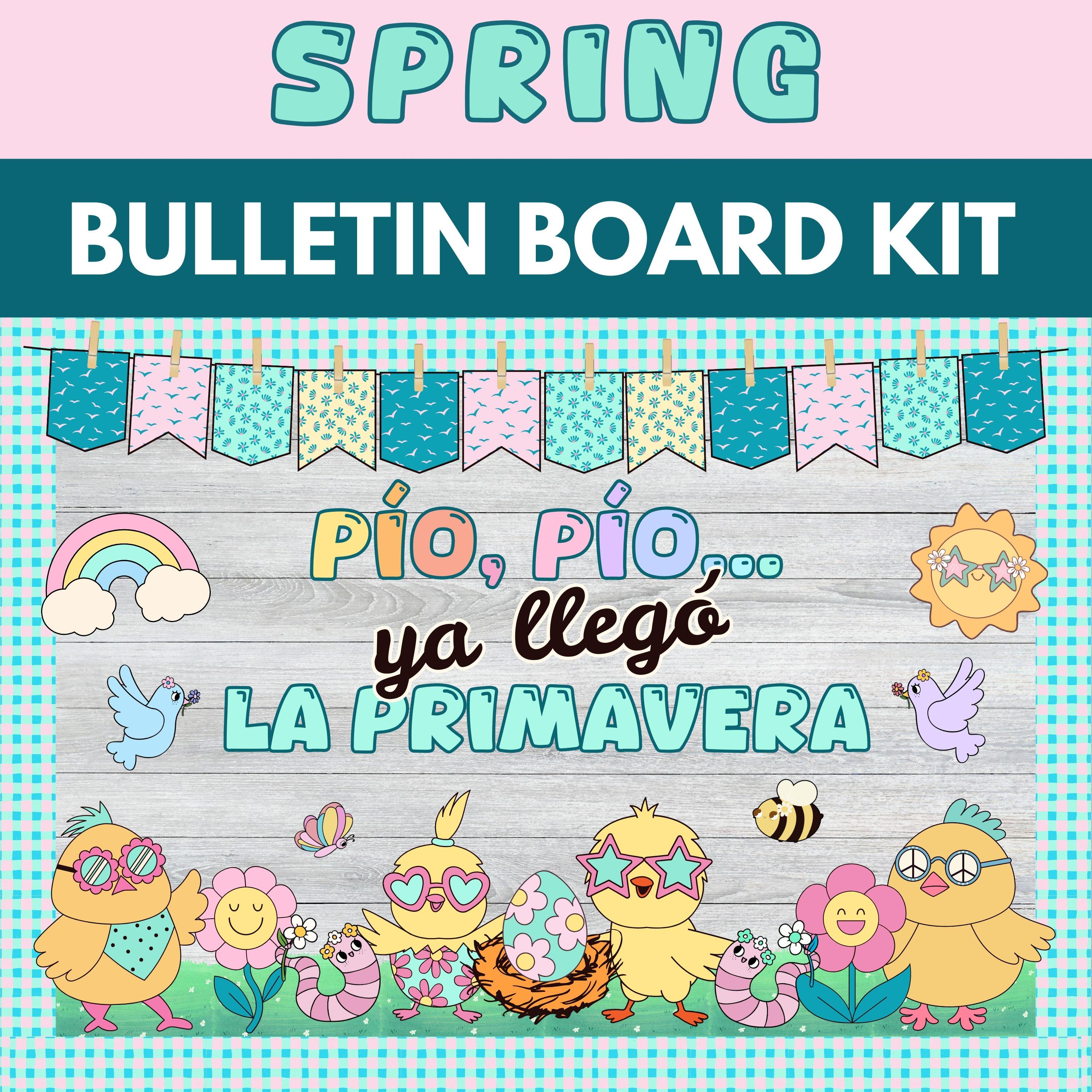 Spring Bulletin Board Kit Groovy March Bulletin Board Retro Flower ...