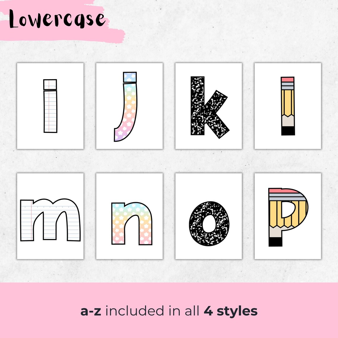 School Supply Buleltin Board Letters, Editable Bulletin Letters, Pastel ...
