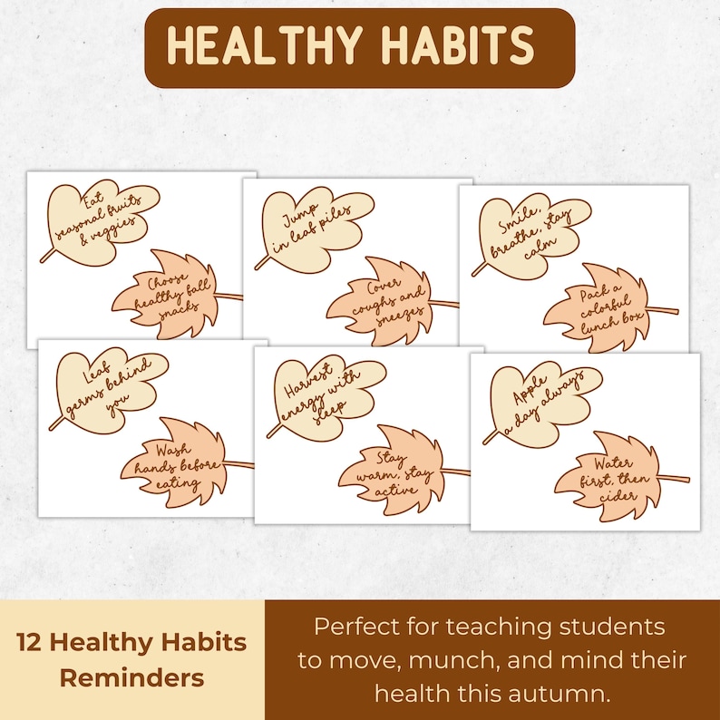 Fall Healthy Habits Bulletin Board Kit Groovy Autumn Classroom Decor ...