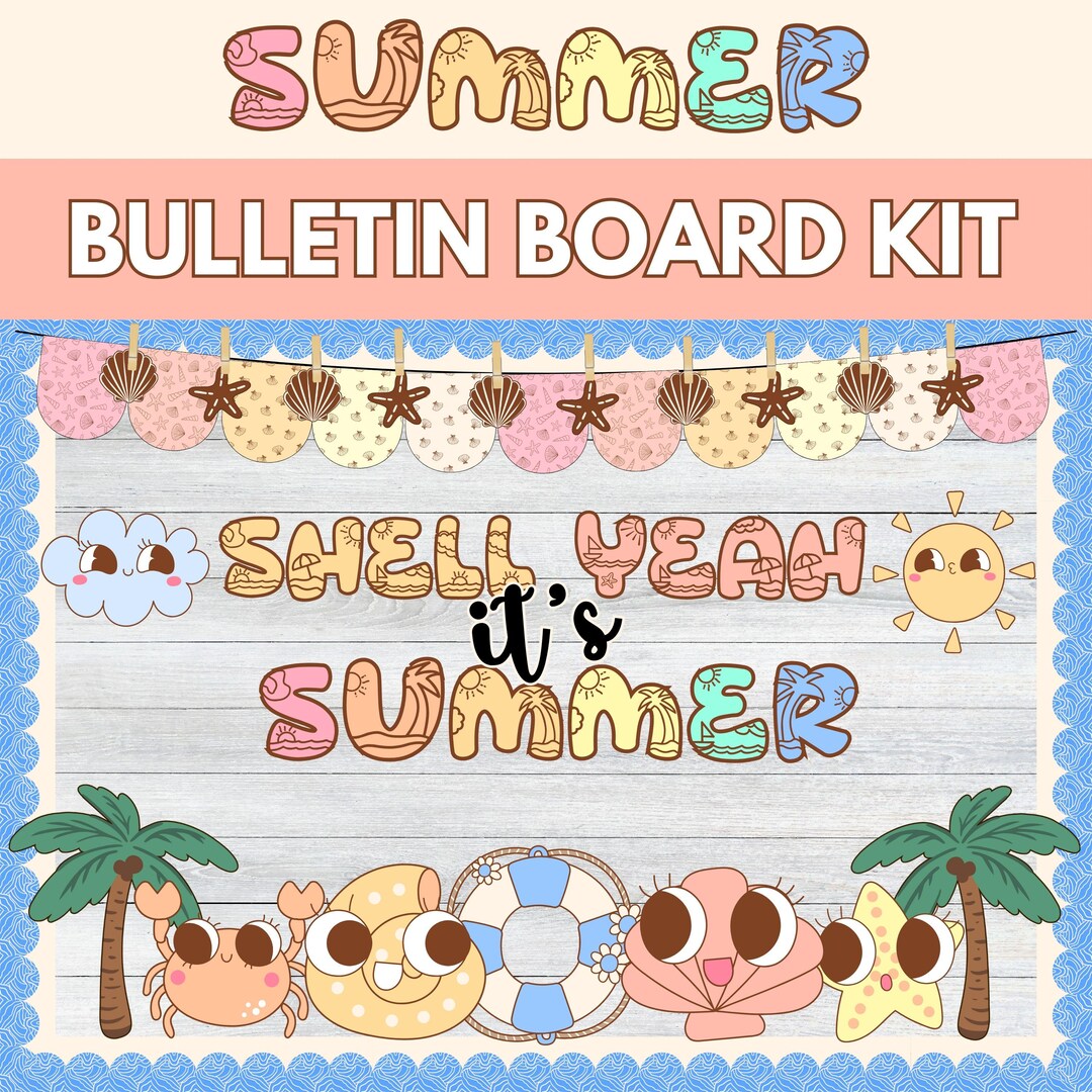 Summer Bulletin Board Kit, Retro Groovy April May Bulletin Board ...