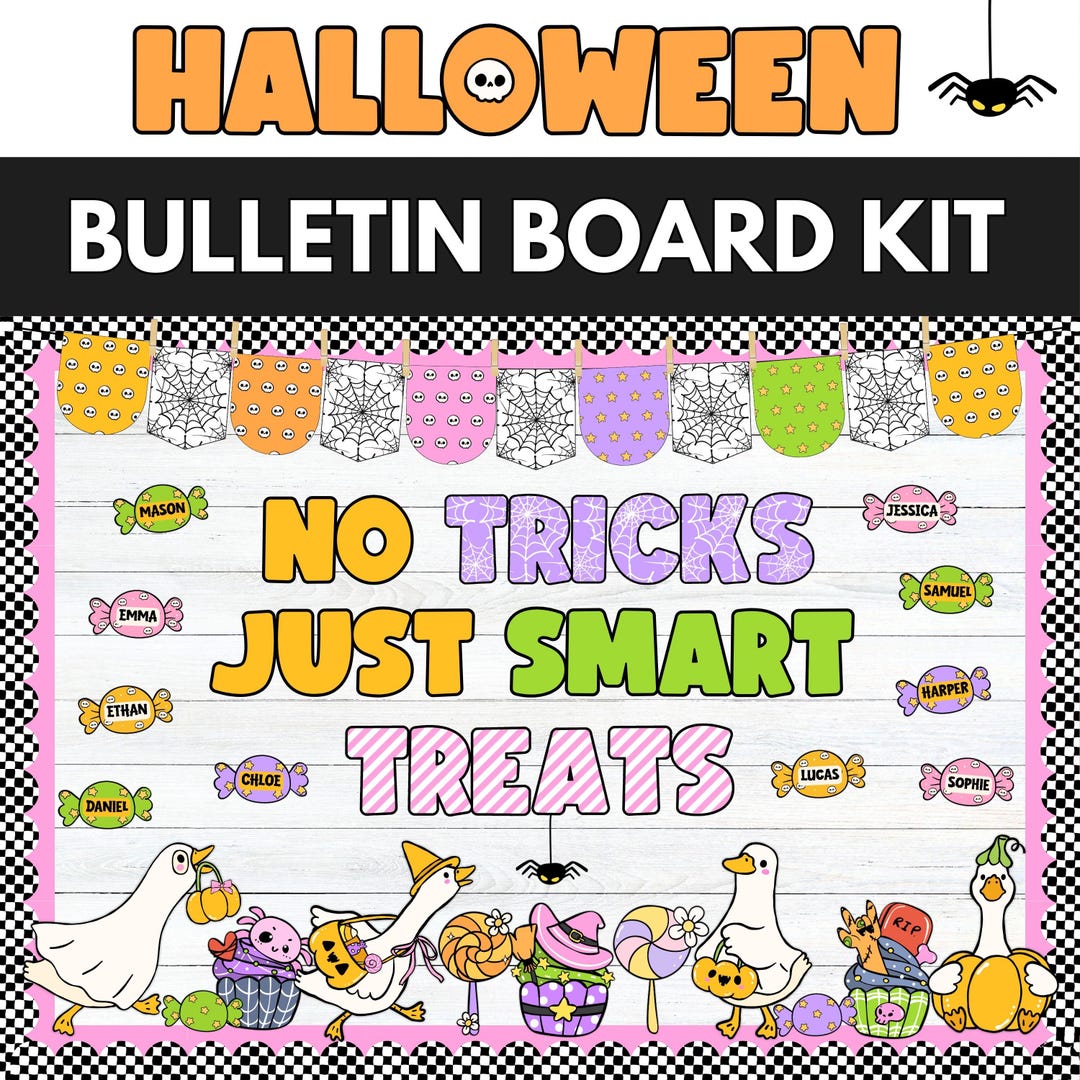 Halloween Bulletin Board Kit, Trick or Treat Bulletin Board, Goose ...