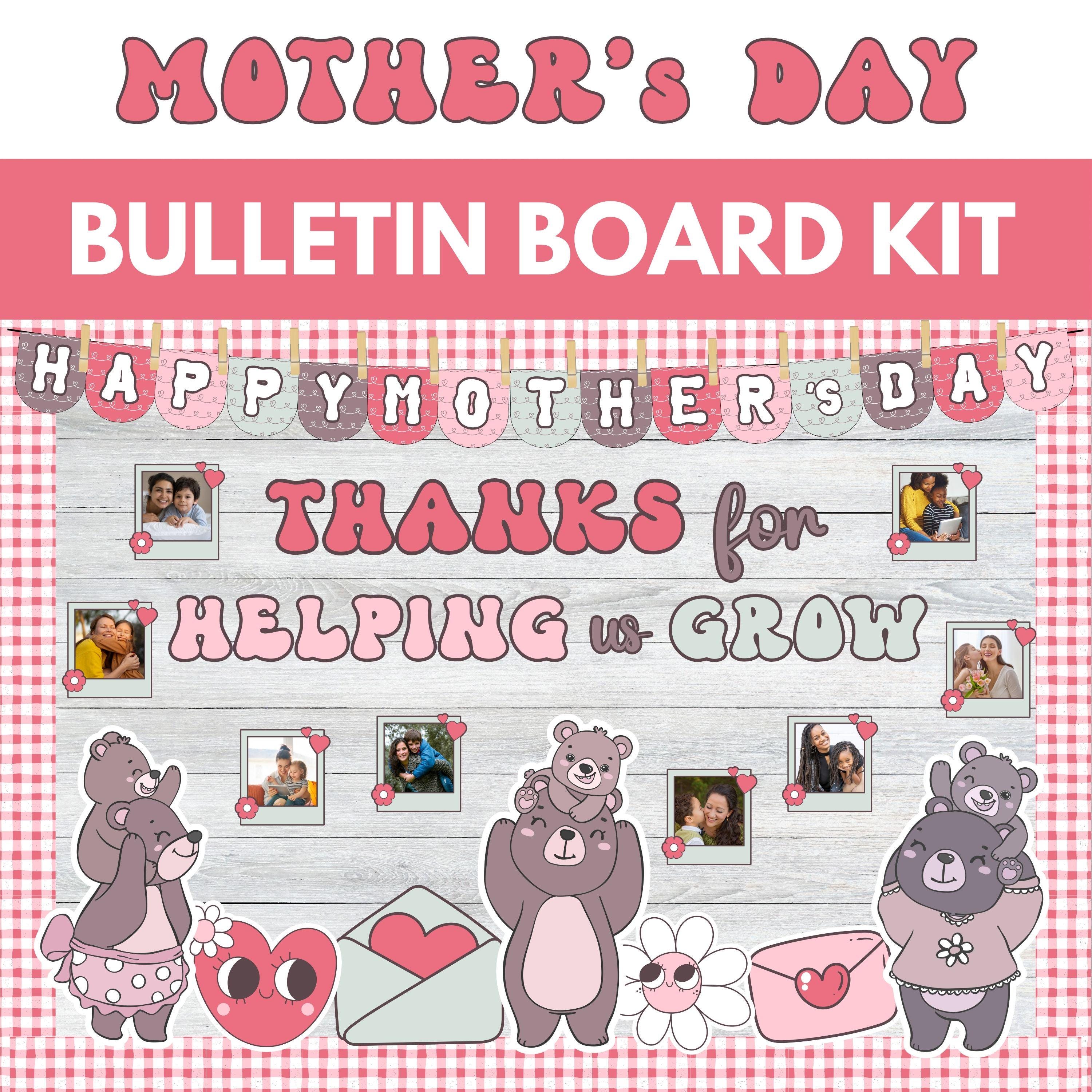 Mother's Day Bulletin Board Kit, May Classroom Decor (editable ...