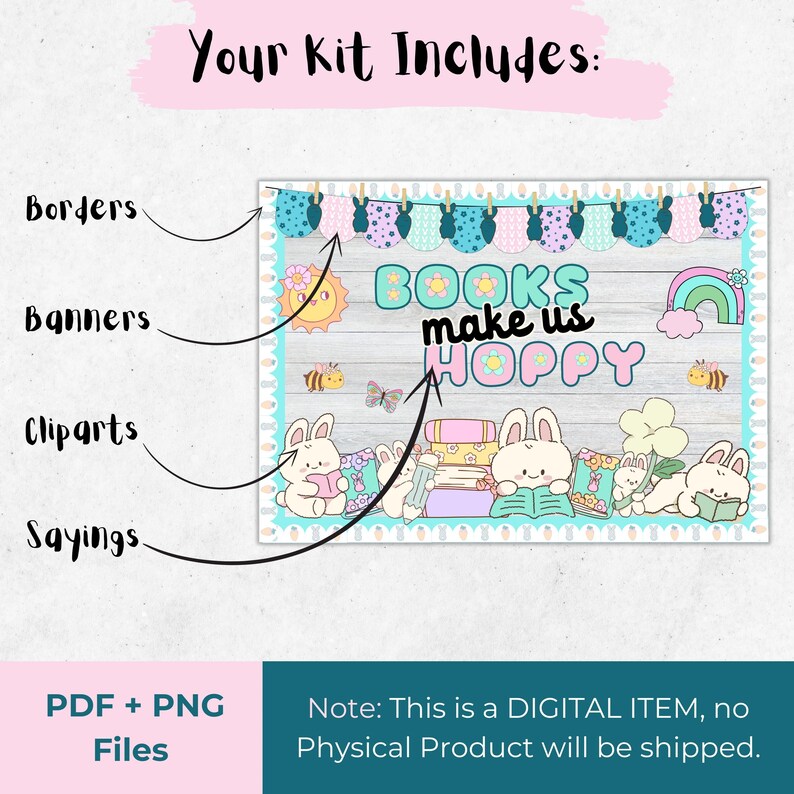 Reading Bulletin Board Kit, Groovy Spring Bulletin Board, Retro ...