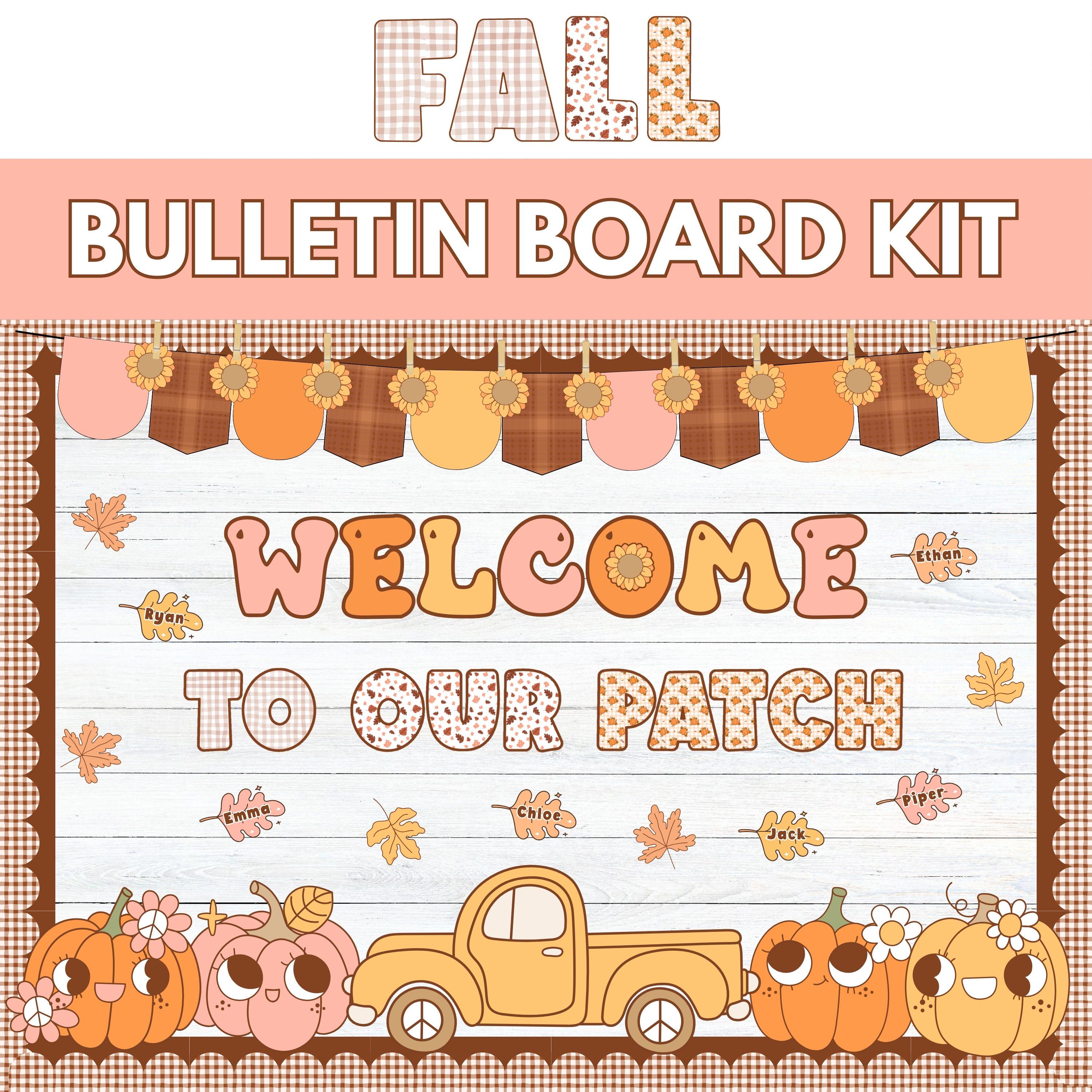 Fall Bulletin Board Kit, Groovy Classroom Decor, Pumpkin Patch ...