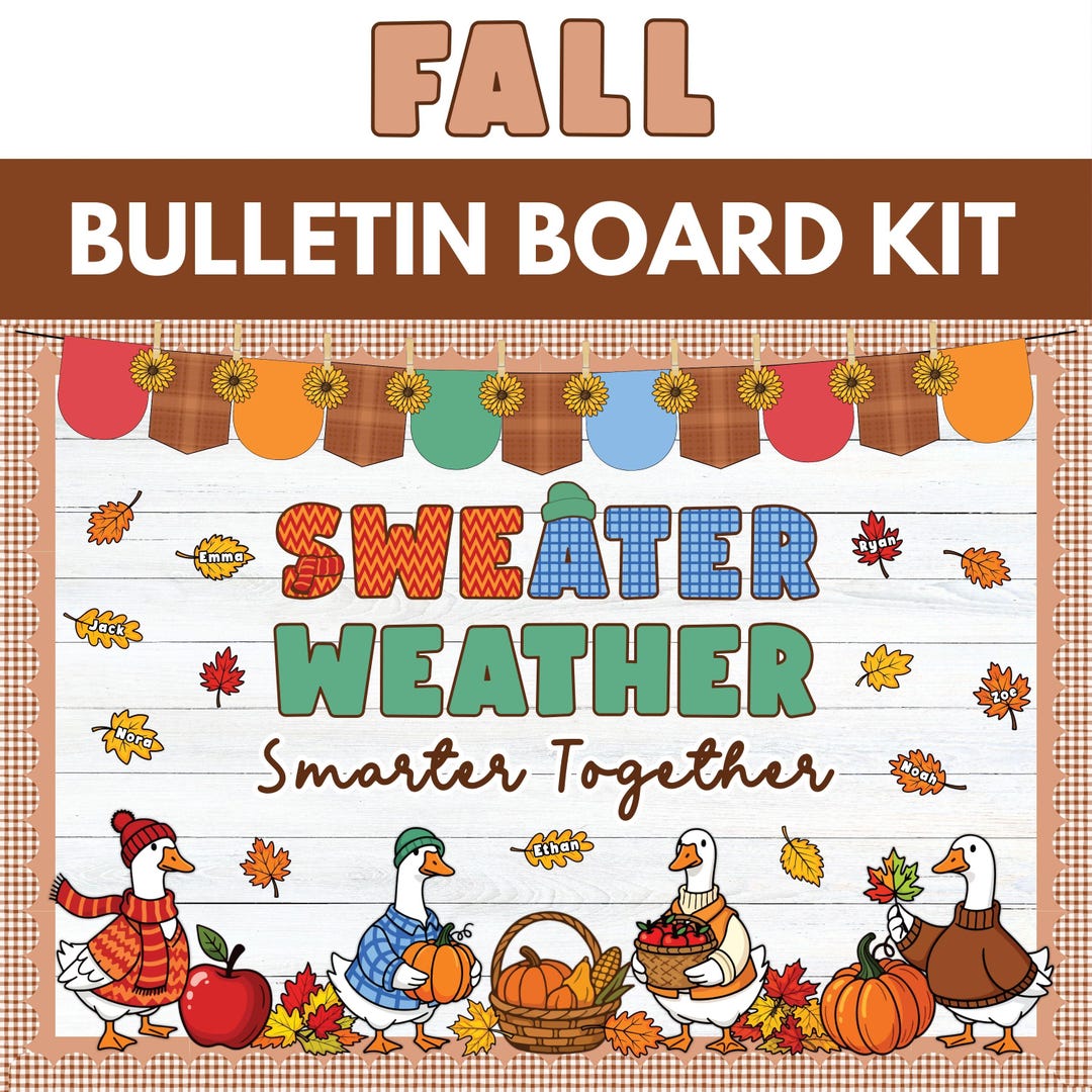 Silly Goose Fall Bulletin Board Autumn Classroom Decor Retro Cute ...