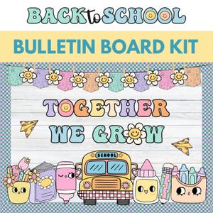 Welcome Back to School Bulletin Board Kit, Groovy Classroom Decorations ...