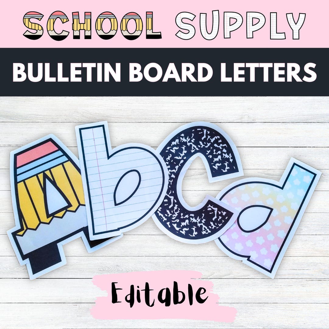 Pastel Bulletin Board Letters, Editable Classroom Decor, School ...