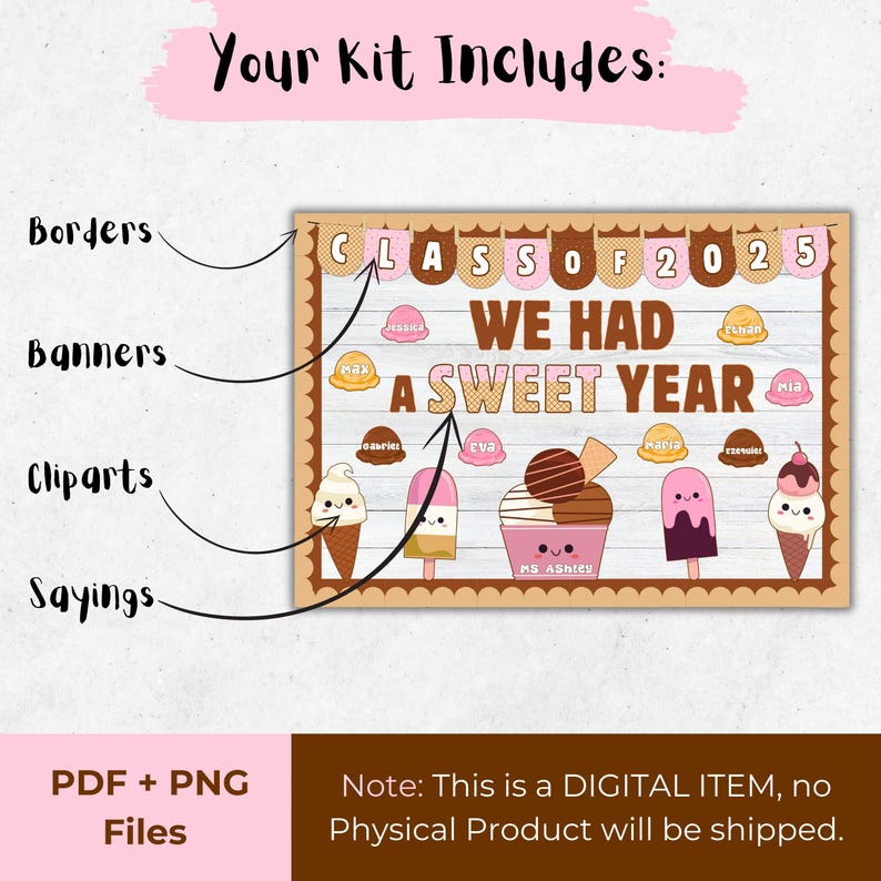 End of School Year Bulletin Board, Summer Ice Cream Bulletin Board ...