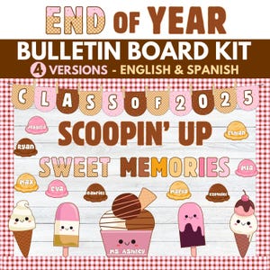 End of Year Bulletin Board Kit, Ice Cream Classroom Decor (digital ...