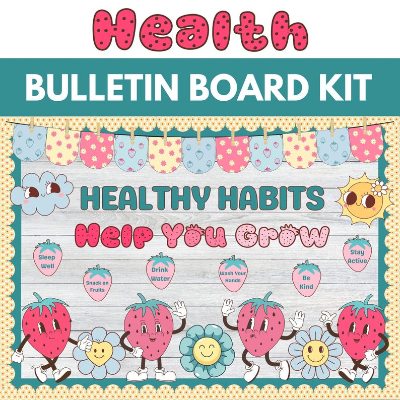 Healthy Habits Bulletin Board School Nurse Office Decorations Health ...