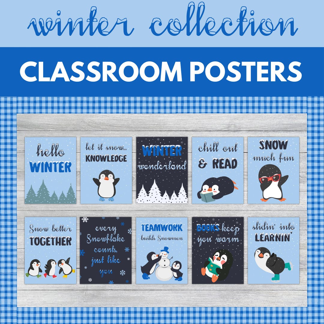 Groovy Retro Winter Bulletin Board Posters, Motivational Inspiring ...