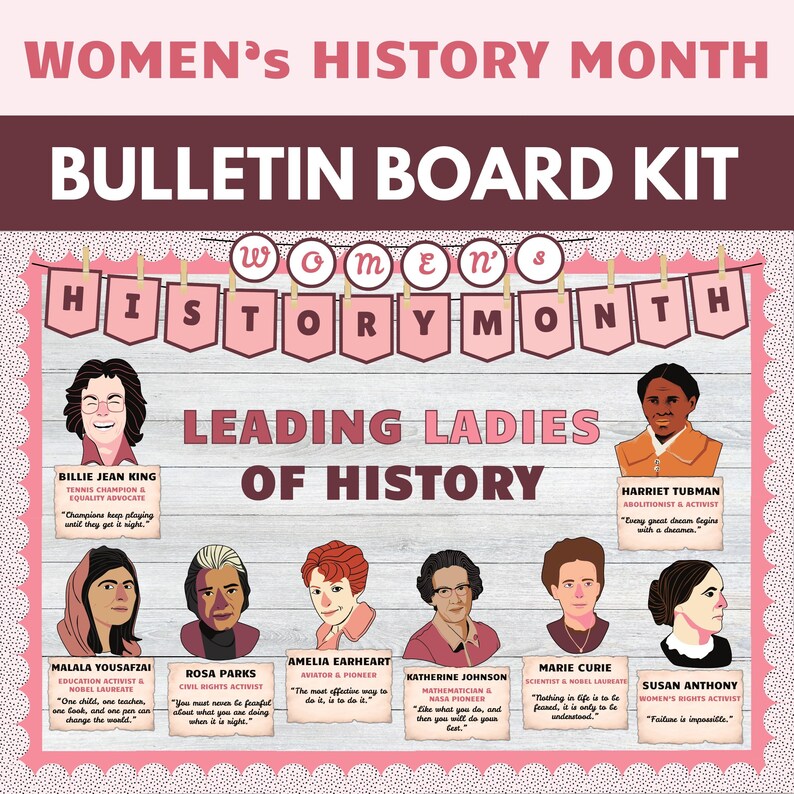 Women's History Month Bulletin Board Kit, Women History Month Posters ...
