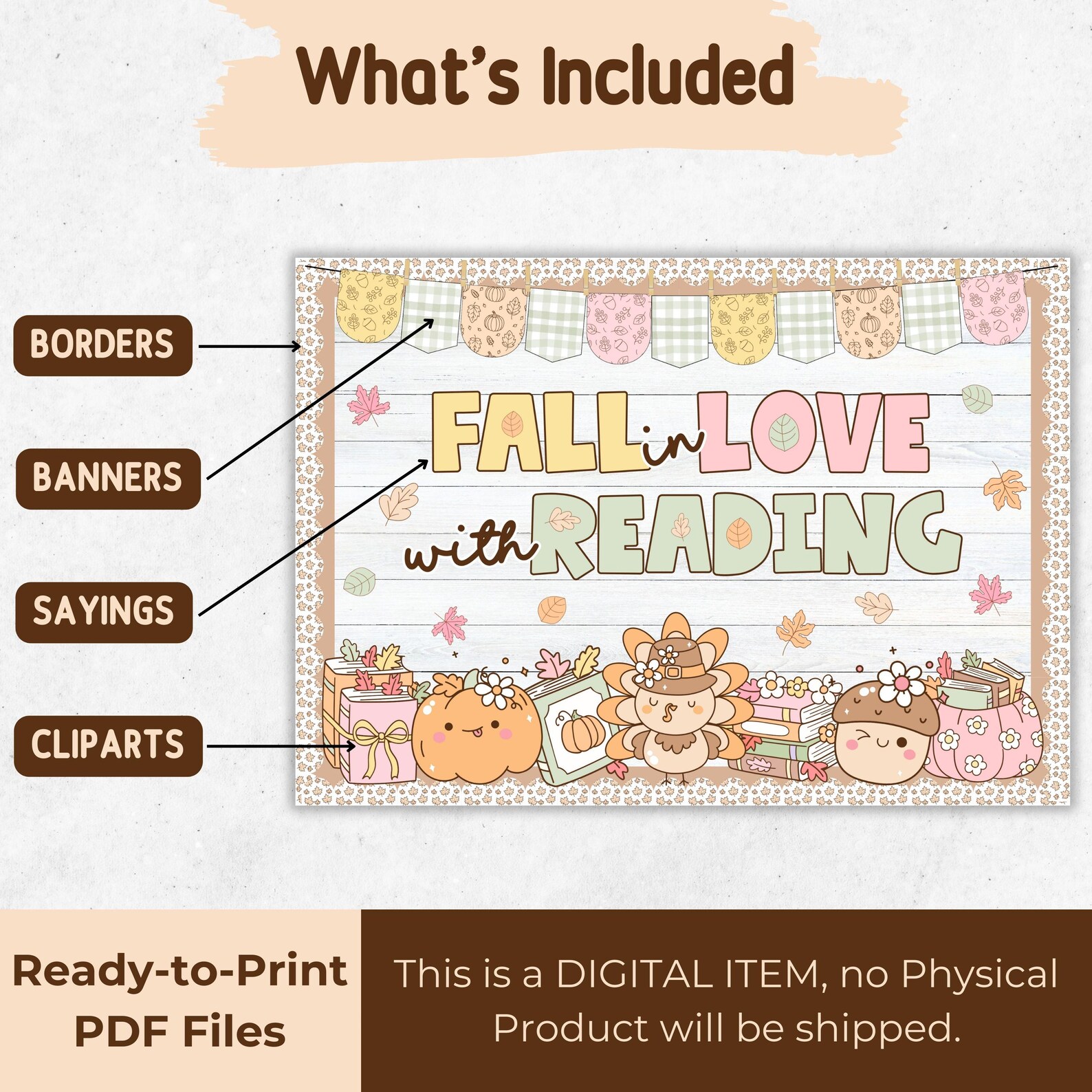 Fall Reading Bulletin Board, Autumn Classroom Decor, Library Bulletin ...