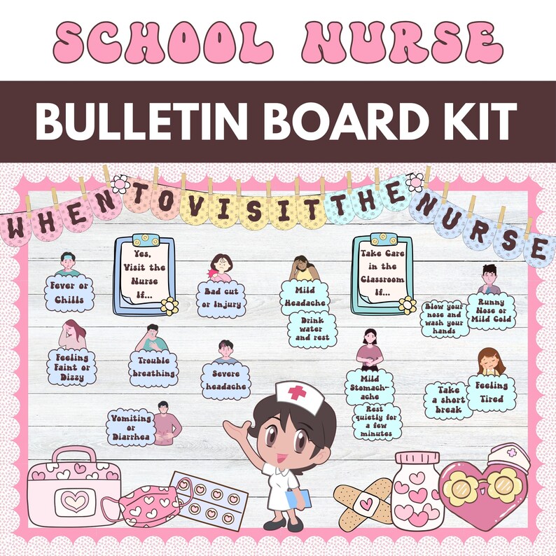 School Nurse Back to School Bulletin Board Nurse Office Decor When to ...