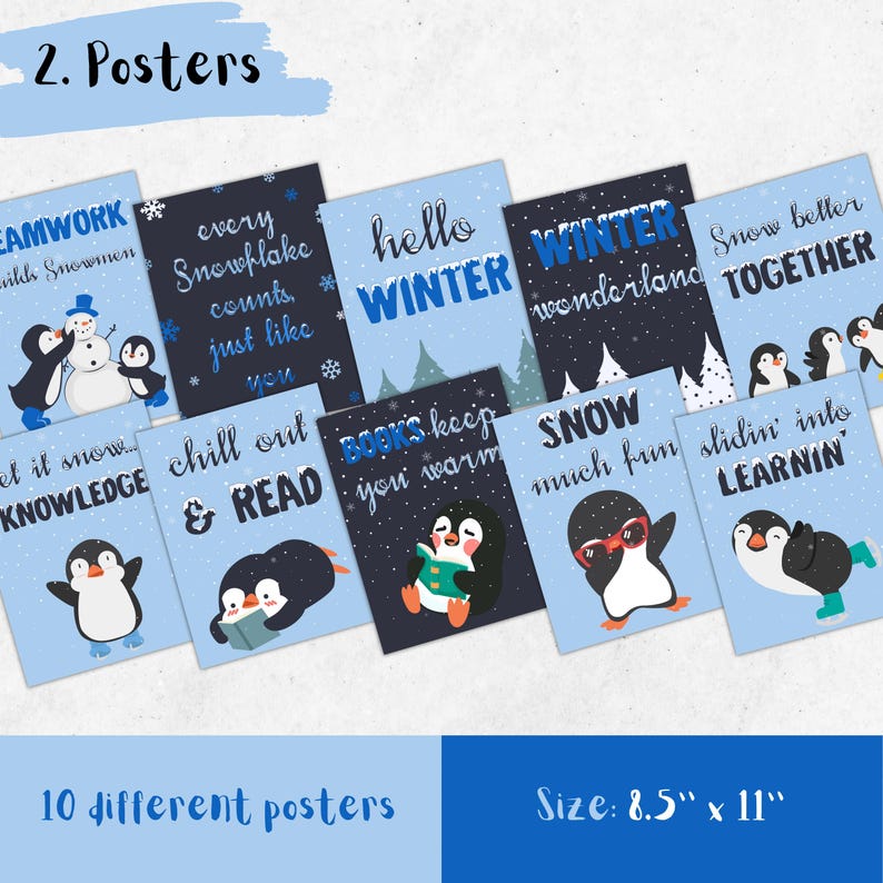 Groovy Retro Winter Bulletin Board Posters, Motivational Inspiring ...