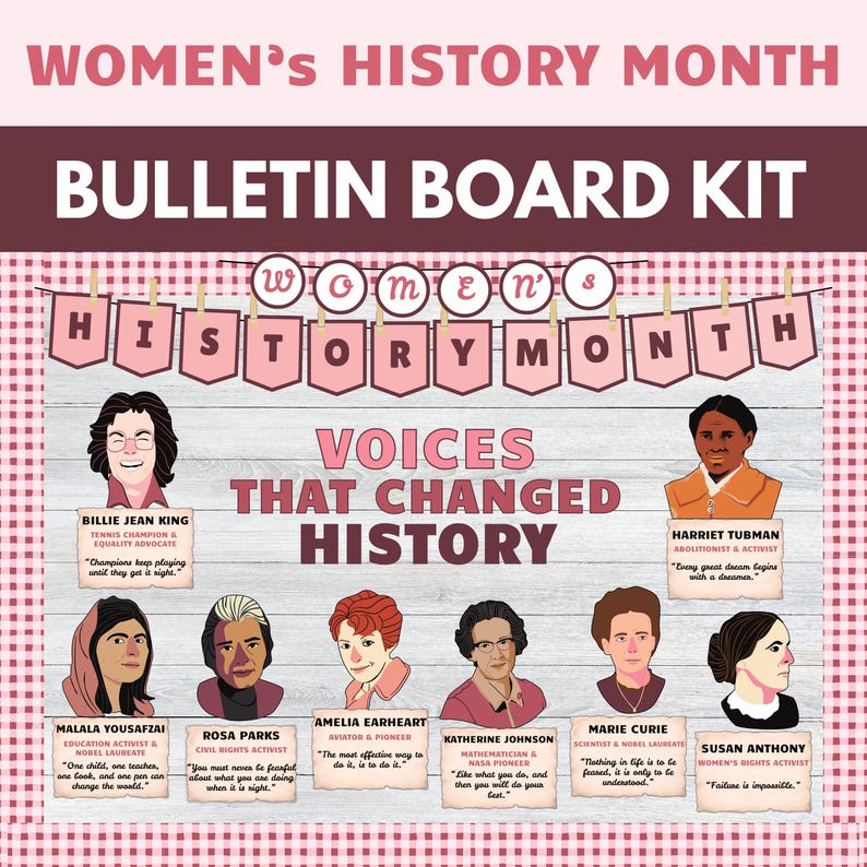Women's History Month Bulletin Board Kit, Women History Month Posters ...